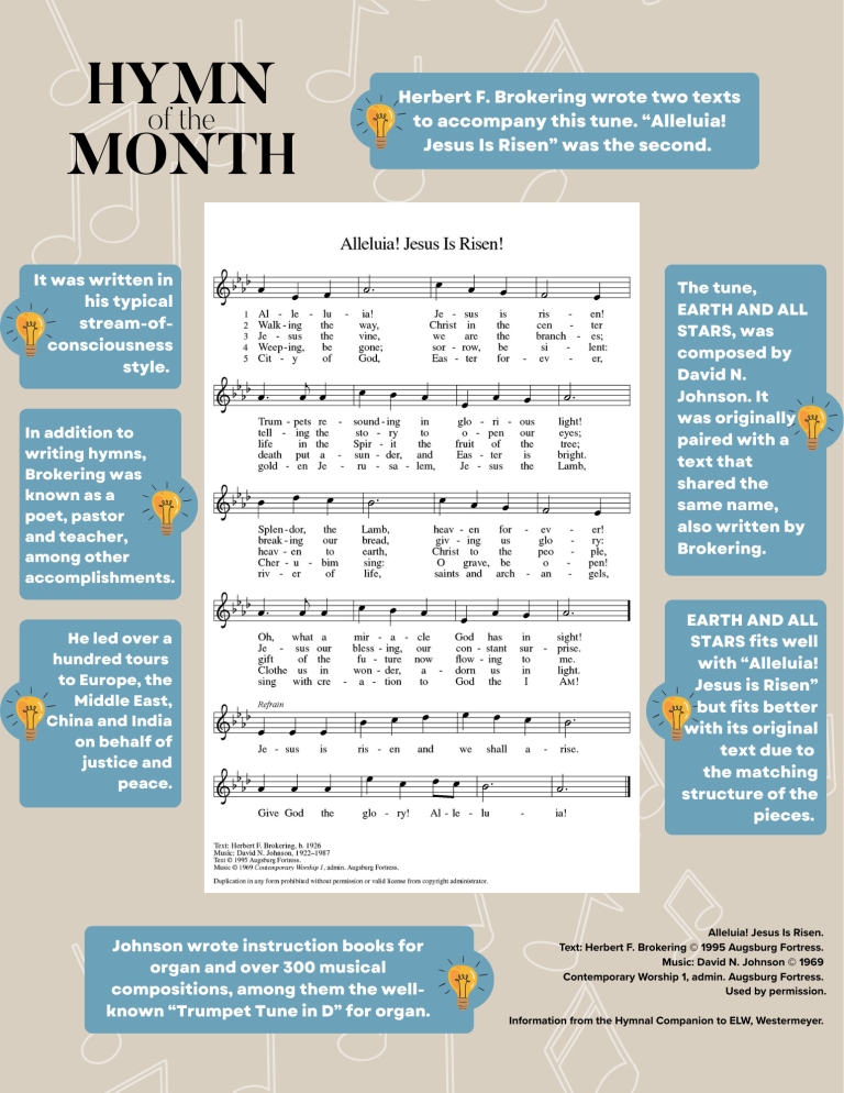 Hymn of the Month April 2026 - Alleluia! Jesus Is Risen | Living Lutheran